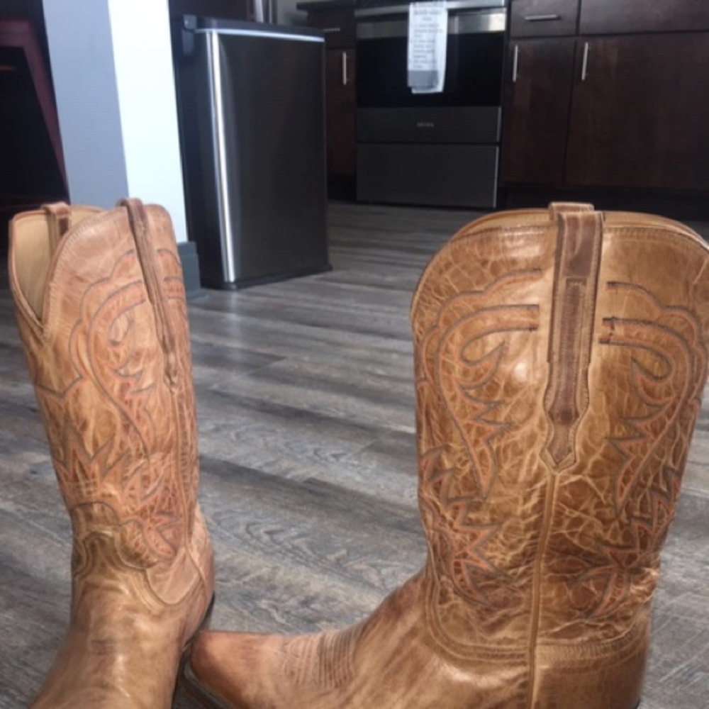 Lucchese 1883 Men's Lewis Western Boots - Tan 13 - Gem